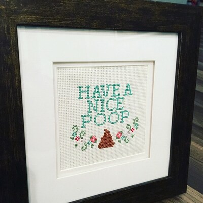PDF, Have a Nice Poop, Have a Nice Poop Cross Stitch Pattern, Bathroom ...