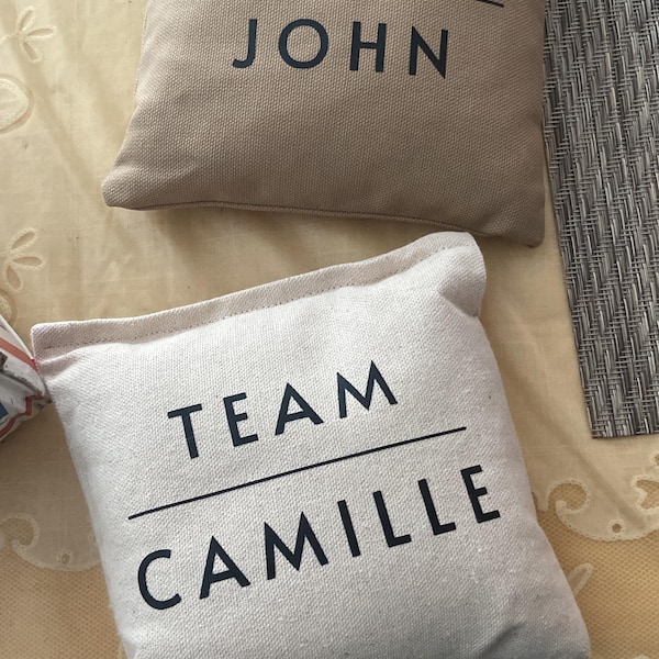 8 Custom Wedding Bean Bags for Cornhole Modern Font Couple Names for ...