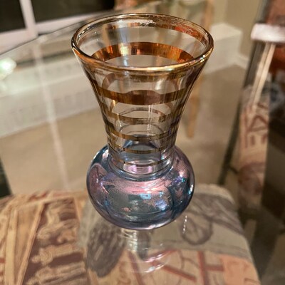 Brass and Crackle Glass Chamberstick Candle Stick Holder - Etsy