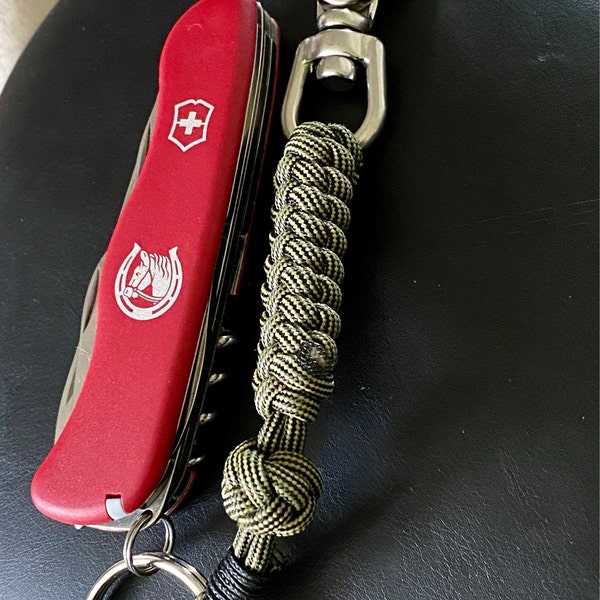 Hanging Keychain | Tuxedo Weave Diamond Paracord Detachable Sling Clip ...