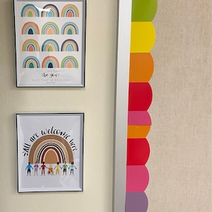Physical Print Rainbow Classroom Poster All Are Welcome Here Rainbow ...