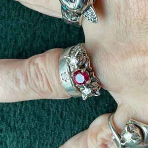 Bat Ring With Ruby Low Bezel Gothic Ring Gothic Jewelry Unisex - Etsy