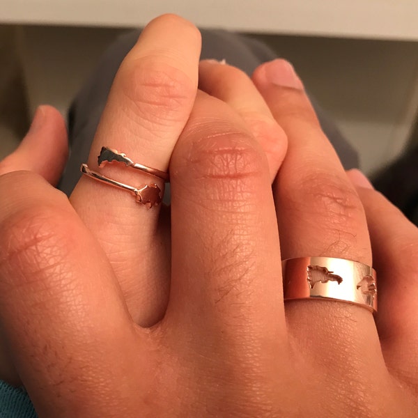 Long Distance Promise Ring for Couple - Personalized State to State ...