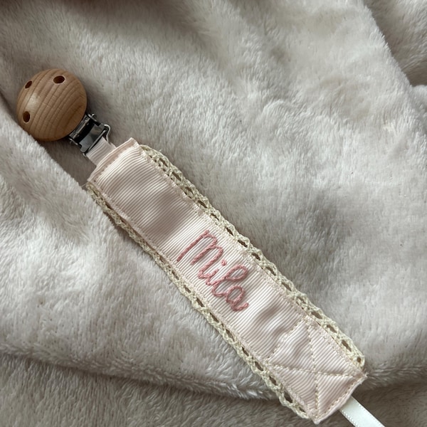 Personalized Pacifier Clip Holder, Personalized Fabric Pacifier Clip ...