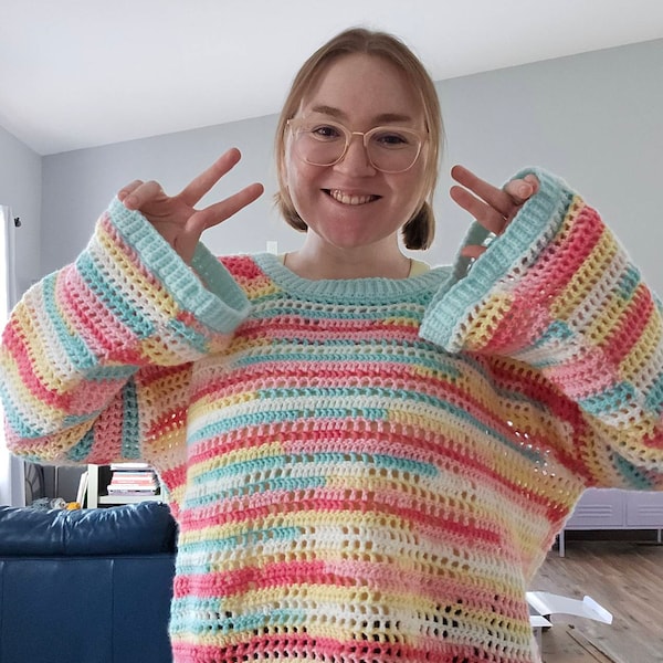 The Skeleton Sweater Crochet Pattern| Filet Crochet| Digital Pdf Only ...