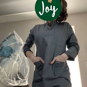 Comfortable Denim Color Scrub Set, Nurse Uniform,elasticated Doctor ...