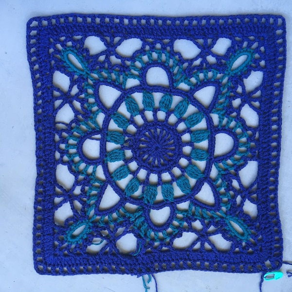 Turkish Granny Square, Big Crochet Granny Square, Crochet Pattern Retro ...