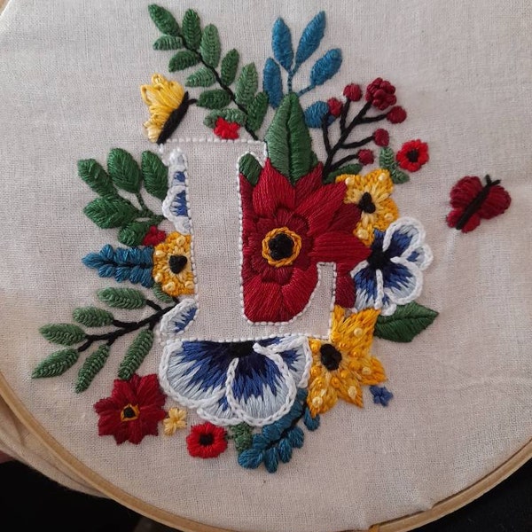 Alphabet Embroidery Pattern, Letter Hand Embroidery Pattern, DIY Hand ...