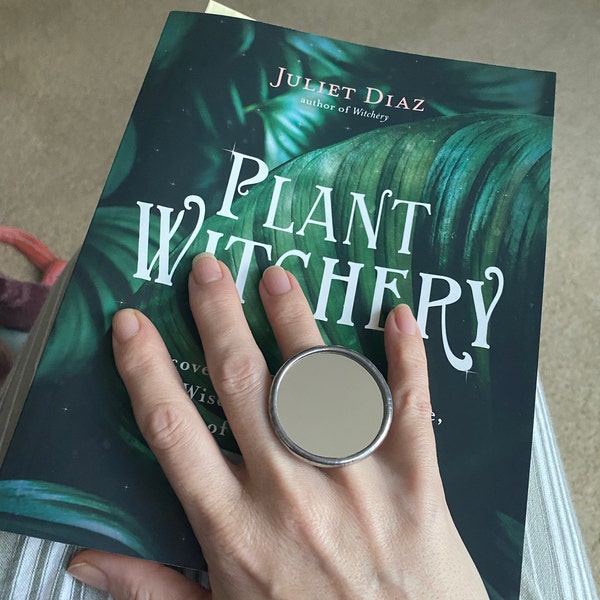 Big Mirror Ring Circle Round Disc Ring Mirror Jewelry Unique Cocktail ...