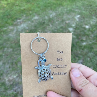 Large Turtle Keyring, Turtle Keyring, Turtle Keychain, Sea Life Keyring ...