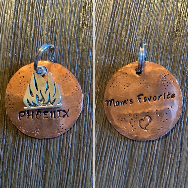 Fire Dog Tag, Copper Dog Tag, Dog Collar Tag, Personalized Dog Tag, Dog ...
