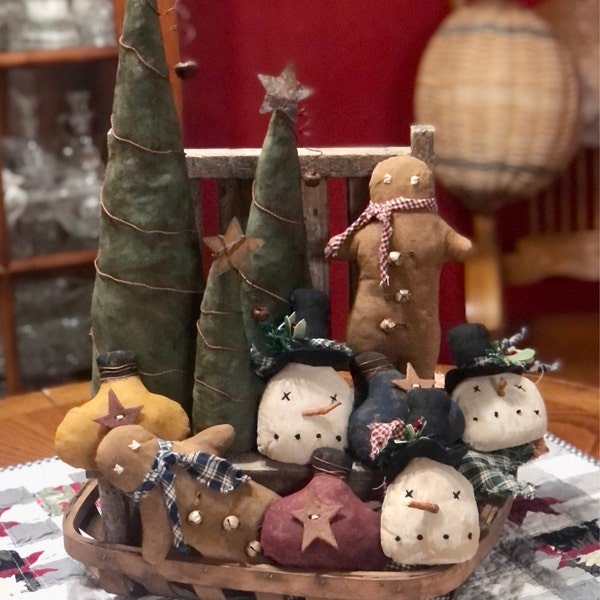 DIGITAL FILE Primitive Rag Stuffed Skinny Christmas Tree, PDF Sewing ...