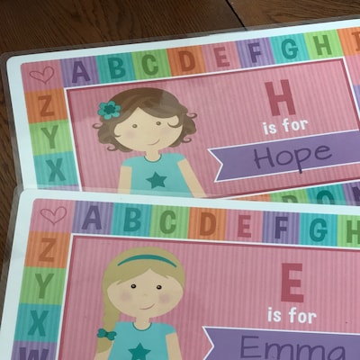 Little Me Alphabet Placemat Personalized Placemat for Kids Laminated ...