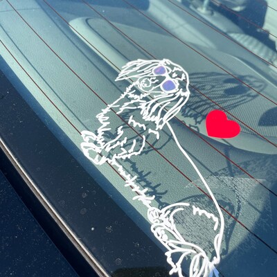 Long Haired Dachshund Decal FULL BODY, Dog, Vinyl Decal, Car Decal ...