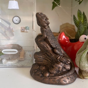 Bearded Dragon Sculpture Large Watching Over | Etsy