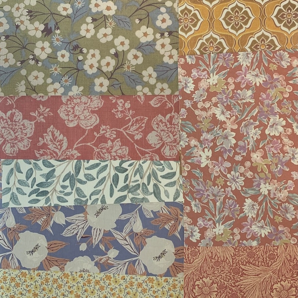 Vintage Artistic Prints Decorative Paper Set, Colorful Deco Paper for ...