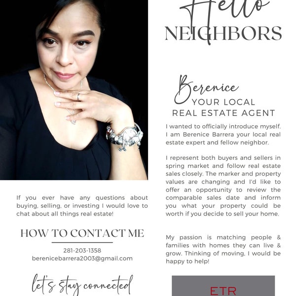 Hello Neighbor Agent Introduction Letter | Real Estate Introduction ...