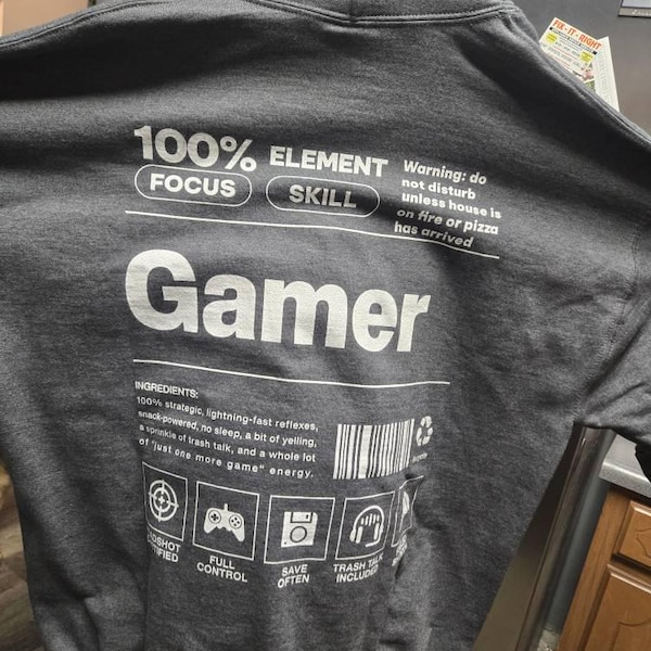 Funny Gamer Hoodie, Gamer Sweatshirt, Gaming Apparel, Gaming Style ...