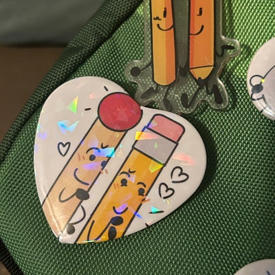 BFDI HEART PINS Holographic - Etsy