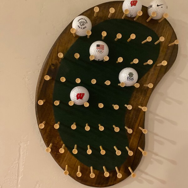 Putting Green Shaped Golf Ball Display - Etsy