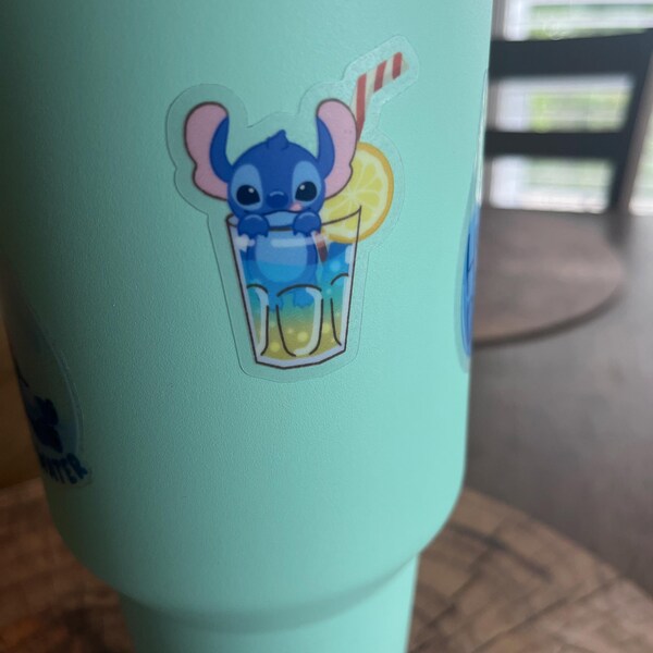 Stitch Lemonade Transparent Disney Laptop Stickers/ Tropical Lilo Ohana ...