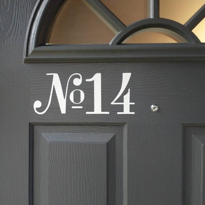 Custom Vinyl Front Door / Letterbox House Number Sticker - Etsy UK