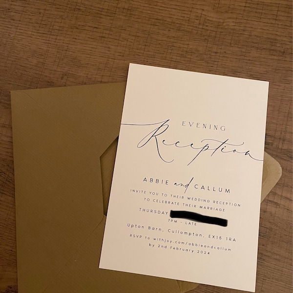Evening Reception Wedding Invite, Evening Wedding Reception Party ...