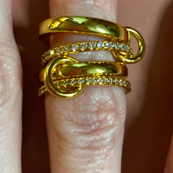 Y2K Liquid Metal Ring Set • Abstract Geometric Rings for Women • Irregular Jewelry • Perfect for ...