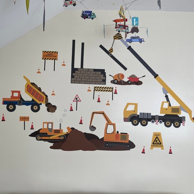 Construction Site Wall Decals & Truck Wall Decals Plus 4 New ...
