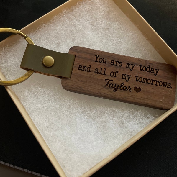 Personalized Key Chain, Wood Keychain, Wooden Keychain, Custom Engraved ...