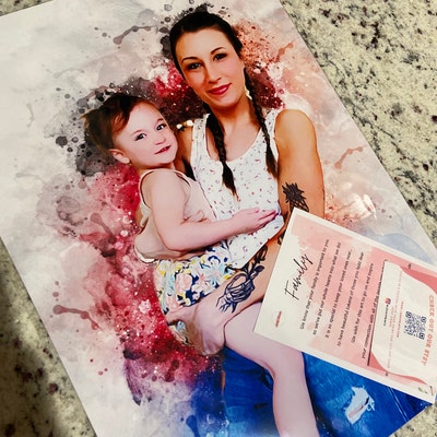 Personalised Art Gift From Photo Digital Painting Portrait - Etsy UK