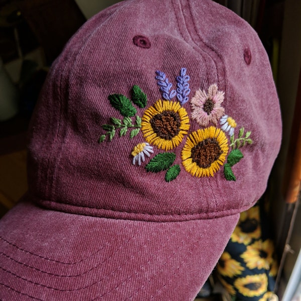 Spring Flowers Embroidered Hat PDF Pattern - Etsy