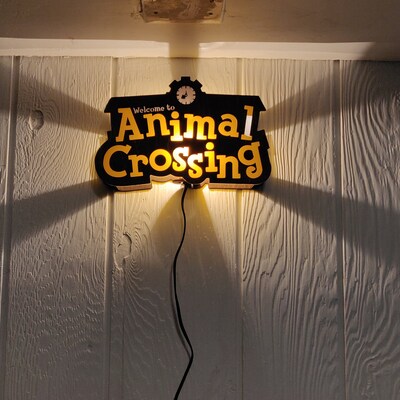Animal Crossing Town Sign Wall Mountable Lamp - Etsy