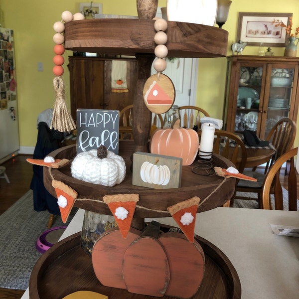 Pumpkin Pie Banner Bunting Garland Thanksgiving Christmas Mantle Decor ...