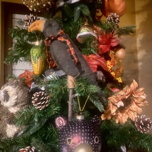 Primitive Stuffed Crow, Black Crow on a Stick,stuffed Rustic Crow ...