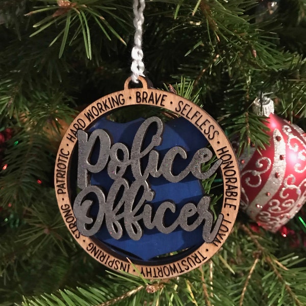 Police Officer Svg, Wall Hanging and Ornament File, Gift for Policeman ...