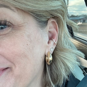 Titanium Conch Ring With One Side Swarovski Jewelled Cz Micro Barbell ...