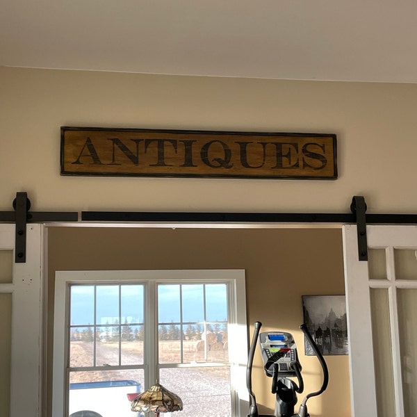 Early Looking Antique Primitive ANTIQUES Wooden Sign Custom ...