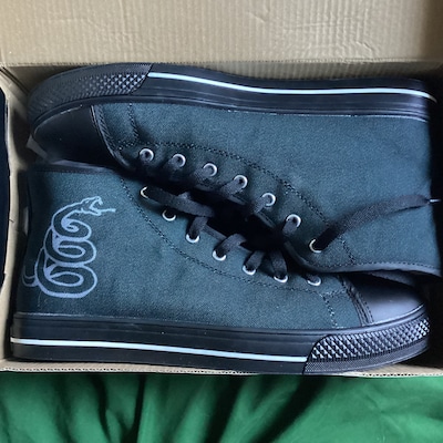 Mens Converse-mens Black Converse-metallica-converse High Tops ...