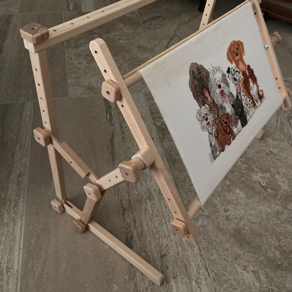 Needlework Adjustable Lap Table Stand Hands Free Wooden Embroidery ...