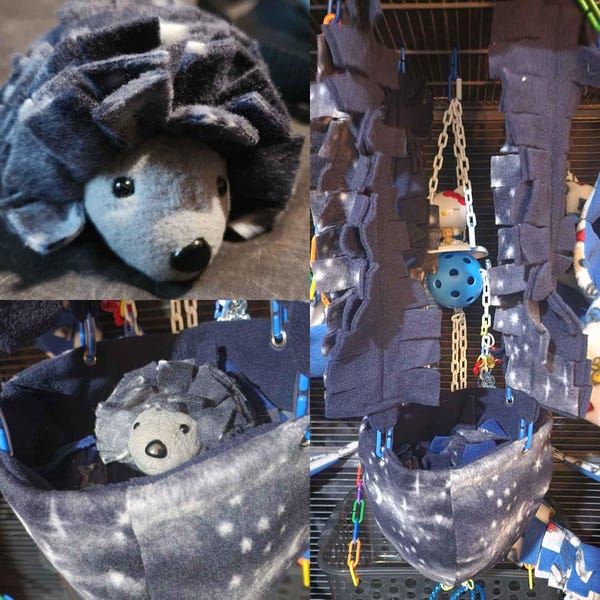 Snuggle Ball Pit; Large Fleece Reversible Hanging Pouch, Includes 4 ...