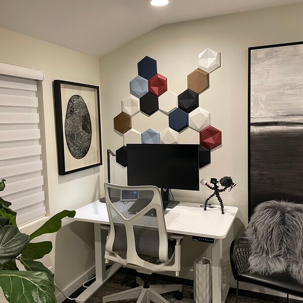 ACOUSTIC WALL Panel - Removable Decorative Hexagon - Block Sound ...