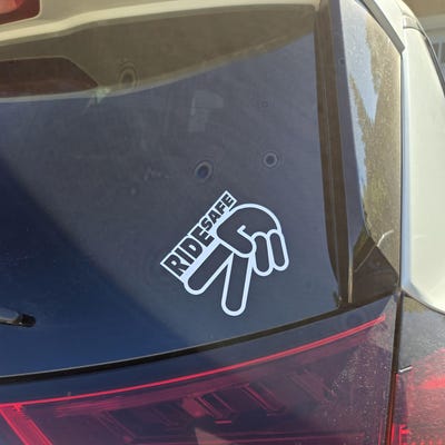 Ride Safe Biker Wave 2 Fingers Down Motorcycle Wave Sticker Vinyl Decal ...