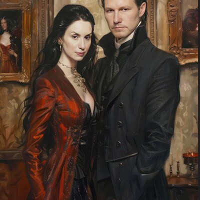 Custom Mafia Couple Portrait From Photo. Personalized Gift for Couple ...