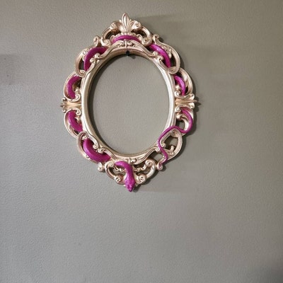 Handmade Ornate Oval Plaster Snake Serpent Frame With Baphomet goth ...