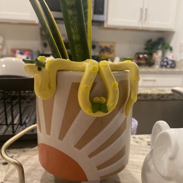 Lemon Snake Pot Perch - Plant Pot Decoration - Etsy