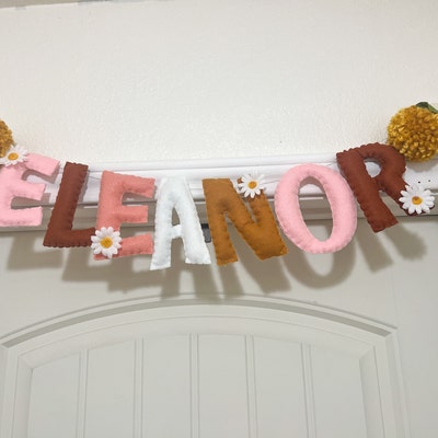 Felt Name Garland//pompom Garlandfelt Bannerwalldecorparty - Etsy