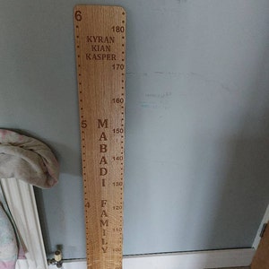 Personalised Wooden Height Chart Ruler, Wooden Height Chart, Children's ...