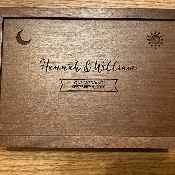 4x6" Wood Memory Box- Custom Engraved Walnut Keepsake Travel Box, Photo ...