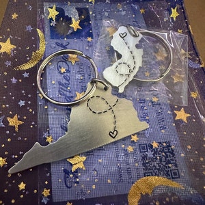 Best Friends Map Custom Long Distance Friendship State Key Chains USA ...